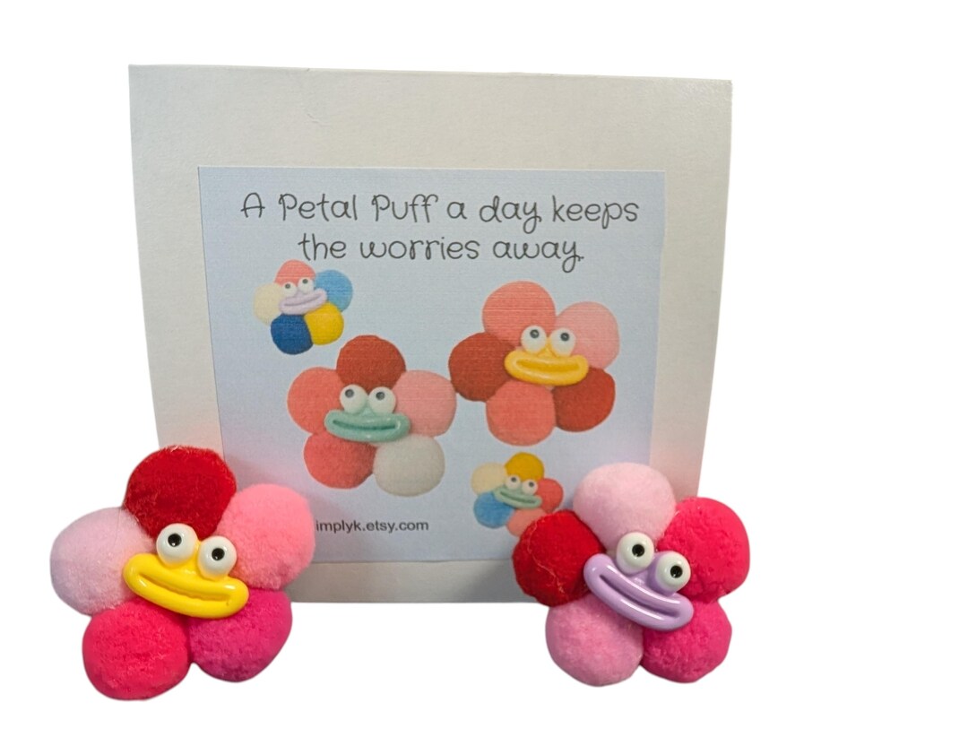 Petal Puffs Study Buddies: Pom Pom Desk Pals (set of 10) - Etsy