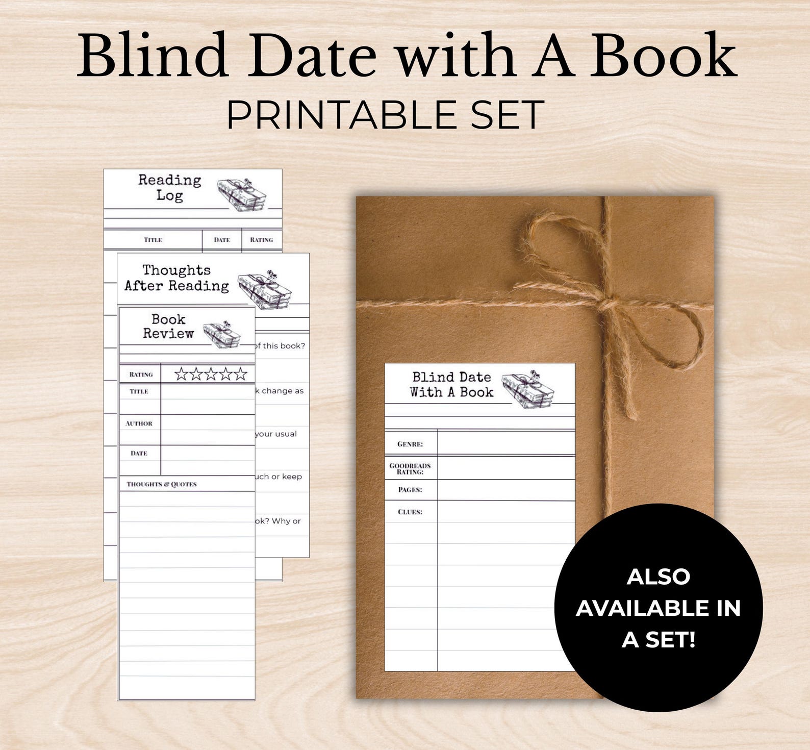 Blind Date With a Book Tag Printable | Genre, Clues, Goodreads Rating ...