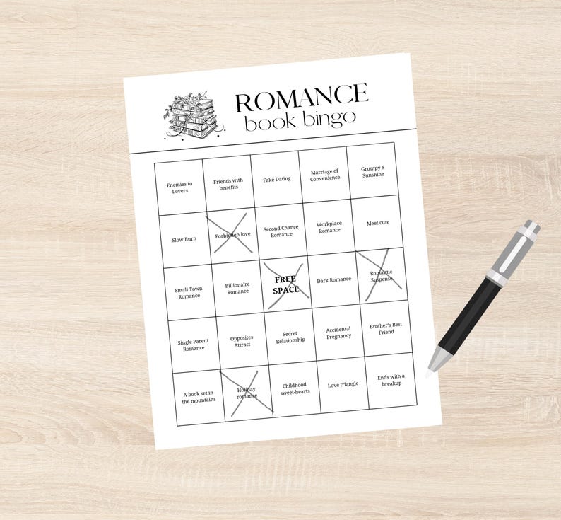 Genre Book Bingo Printable Set | Romantasy Reading Challenge | Book ...
