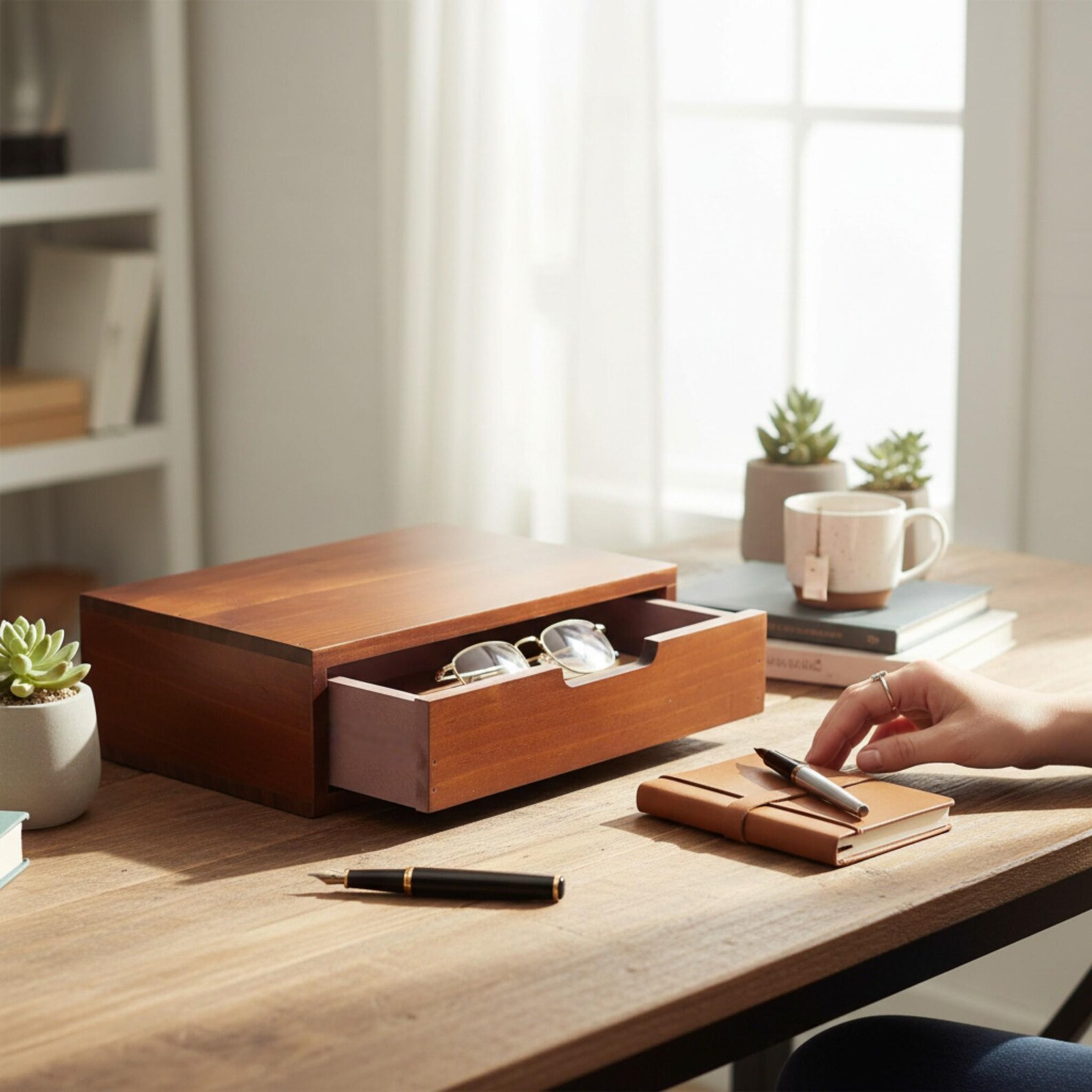 Wooden Desktop Storage Cabinet | 4-drawer Organizer for Office, Bedroom ...