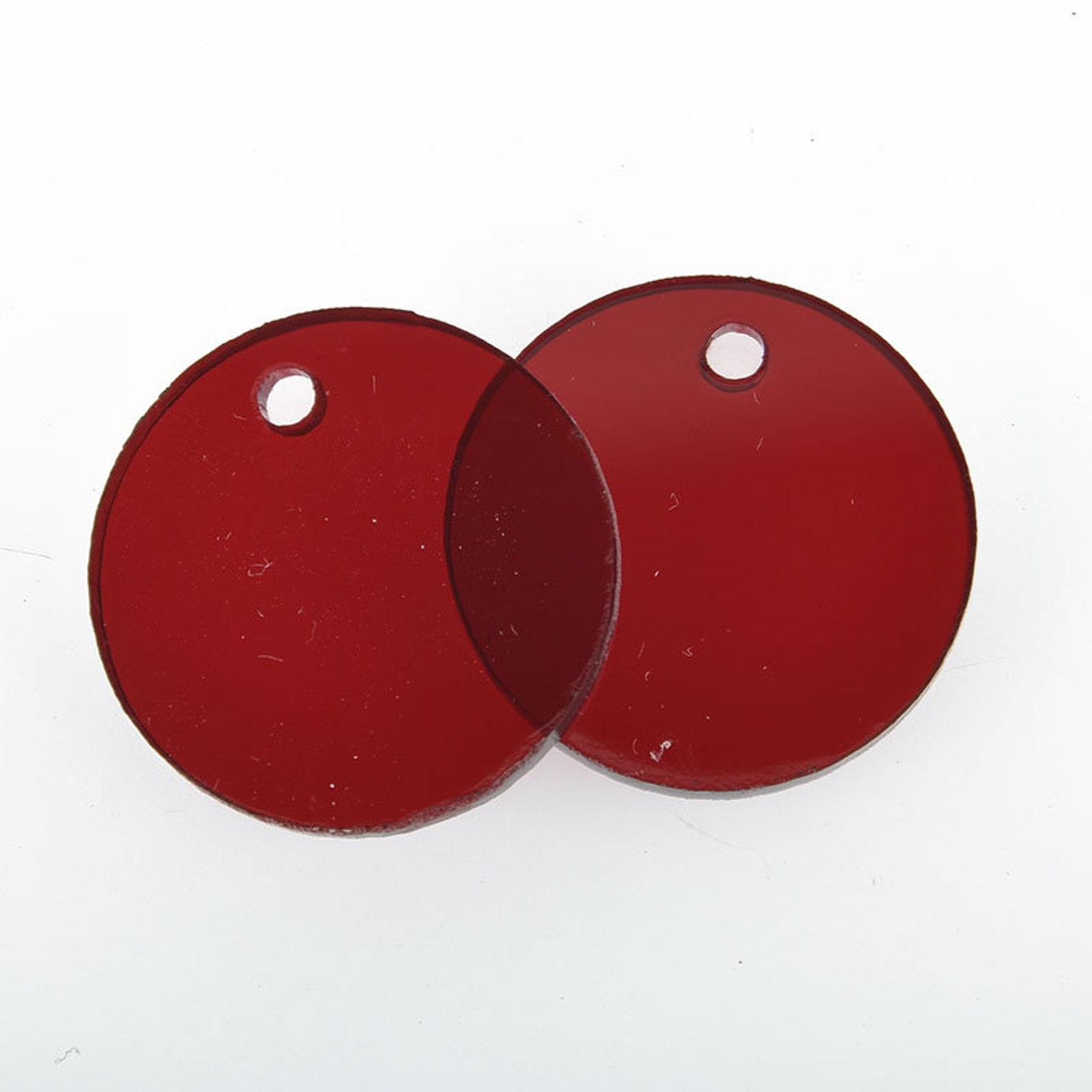 10 TRANSPARENT RED Acrylic Circle Charms, 1 Acrylic Blanks Round Drop ...