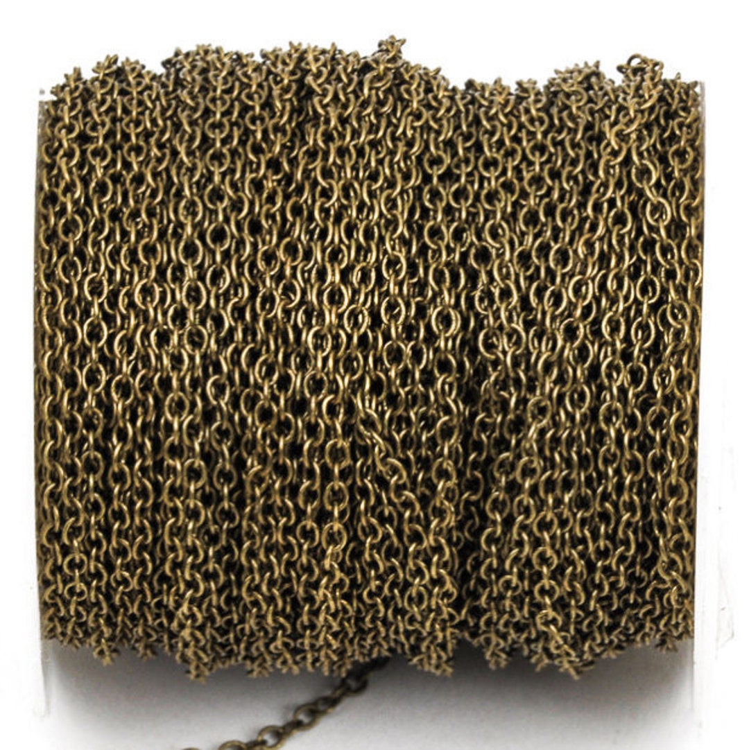 1 Yard Antique Bronze Cable Chain, Oval Links Are 2.5x2mm Unsoldered ...
