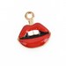 10 RED LIPS Charms, Gold Kiss Charms, Enamel Valentine's Day Charms ...