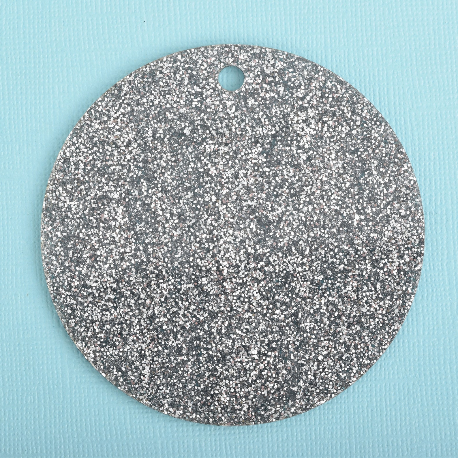 10 SILVER GLITTER 1" CIRCLE Keychain Blanks 1" Laser Cut Acrylic Blanks ...