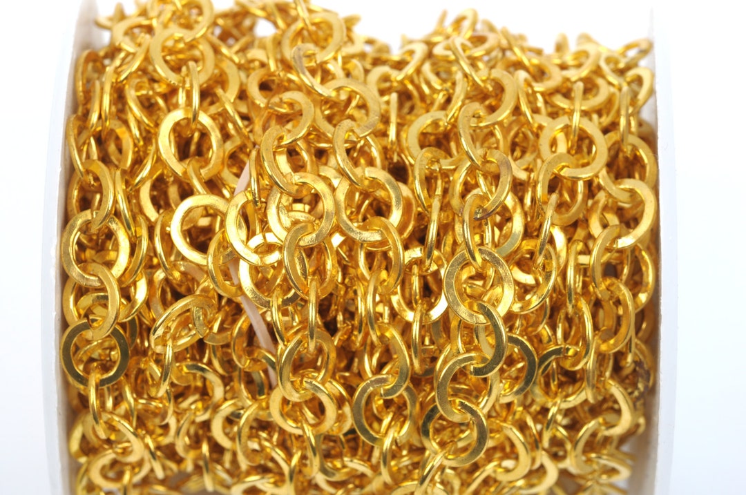 1 Yard Bright Gold ROUND Link Chain, Links Are 8mm Fch0340 - Etsy