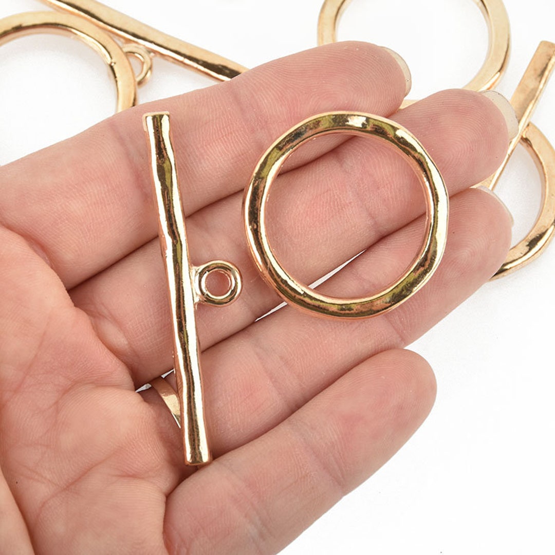 5 Sets Gold Toggle Clasps, Large Hammered Metal, Fcl0281 - Etsy