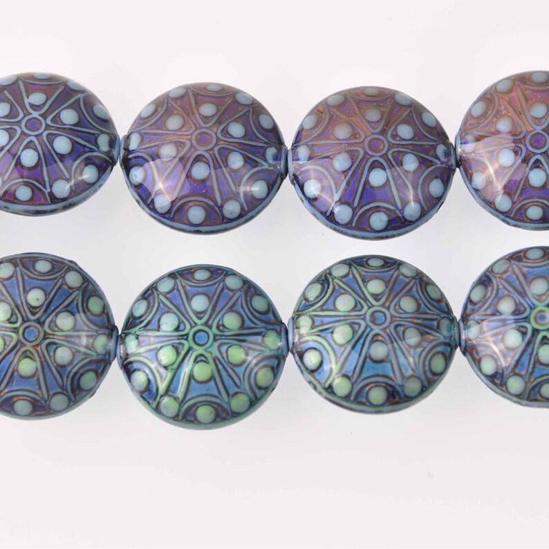 22mm Mood Beads Puffed Coin Star Gazer X4 Beads Bme0688 - Etsy