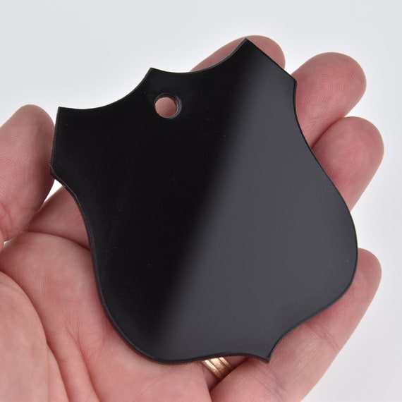 2 Black Police Badge Laser Cut Acrylic Blanks for Vinyl - Etsy