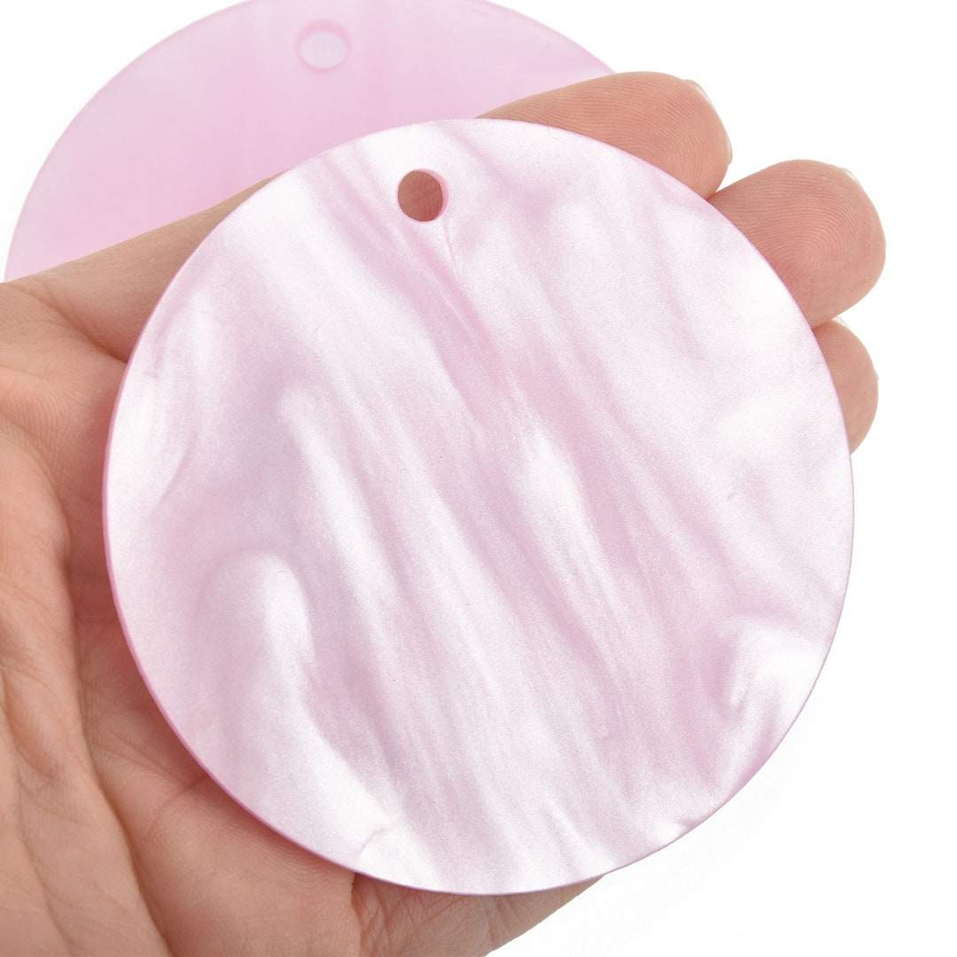 5 PINK PEARL ACRYLIC 3" Circle Key Chain Blanks Laser Cut Acrylic ...