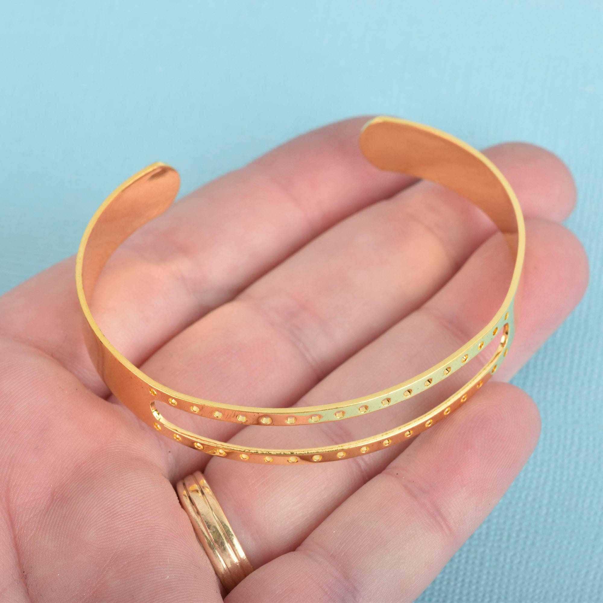 1 Gold Plated Cuff Bangle Bracelet Blank for Seed Beads - Etsy