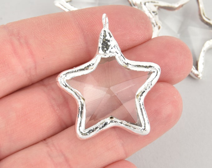 1 Crystal RECTANGLE Drop Pendant Clear Glass CRYSTAL - Etsy