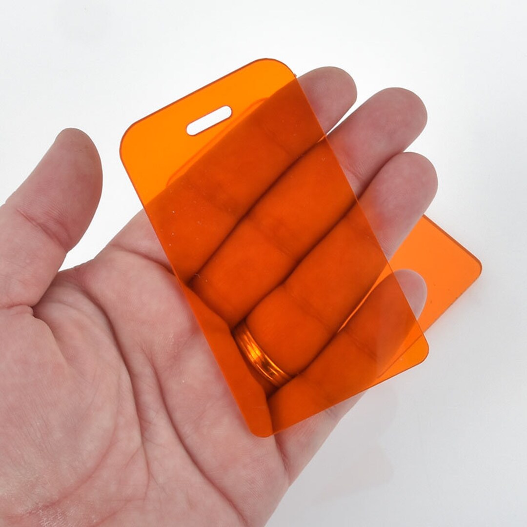2 TRANSPARENT ORANGE Acrylic LUGGAGE Tags Blanks, Laser Cut Acrylic ...