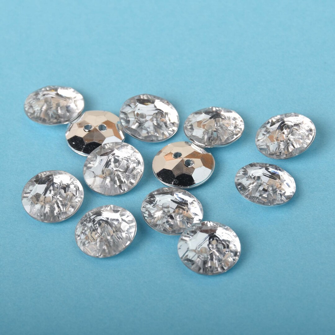 25 CLEAR Acrylic Buttons, 15mm, Faux Crystal Buttons But0306 - Etsy