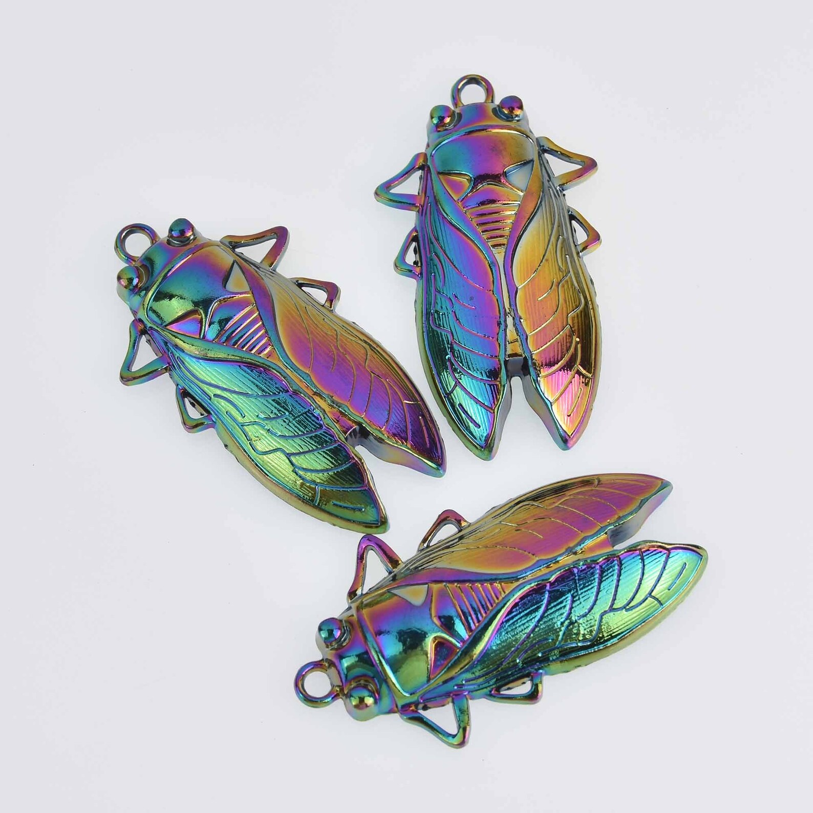 2 Cicada Insect Charms Rainbow Plated Bug Charms 62mm | Etsy
