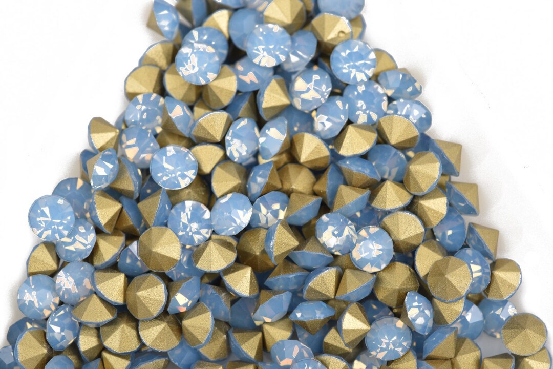50 3mm Crystals, Ss11 Pp23 Chaton Crystals, AIR BLUE OPAL, Point Back ...