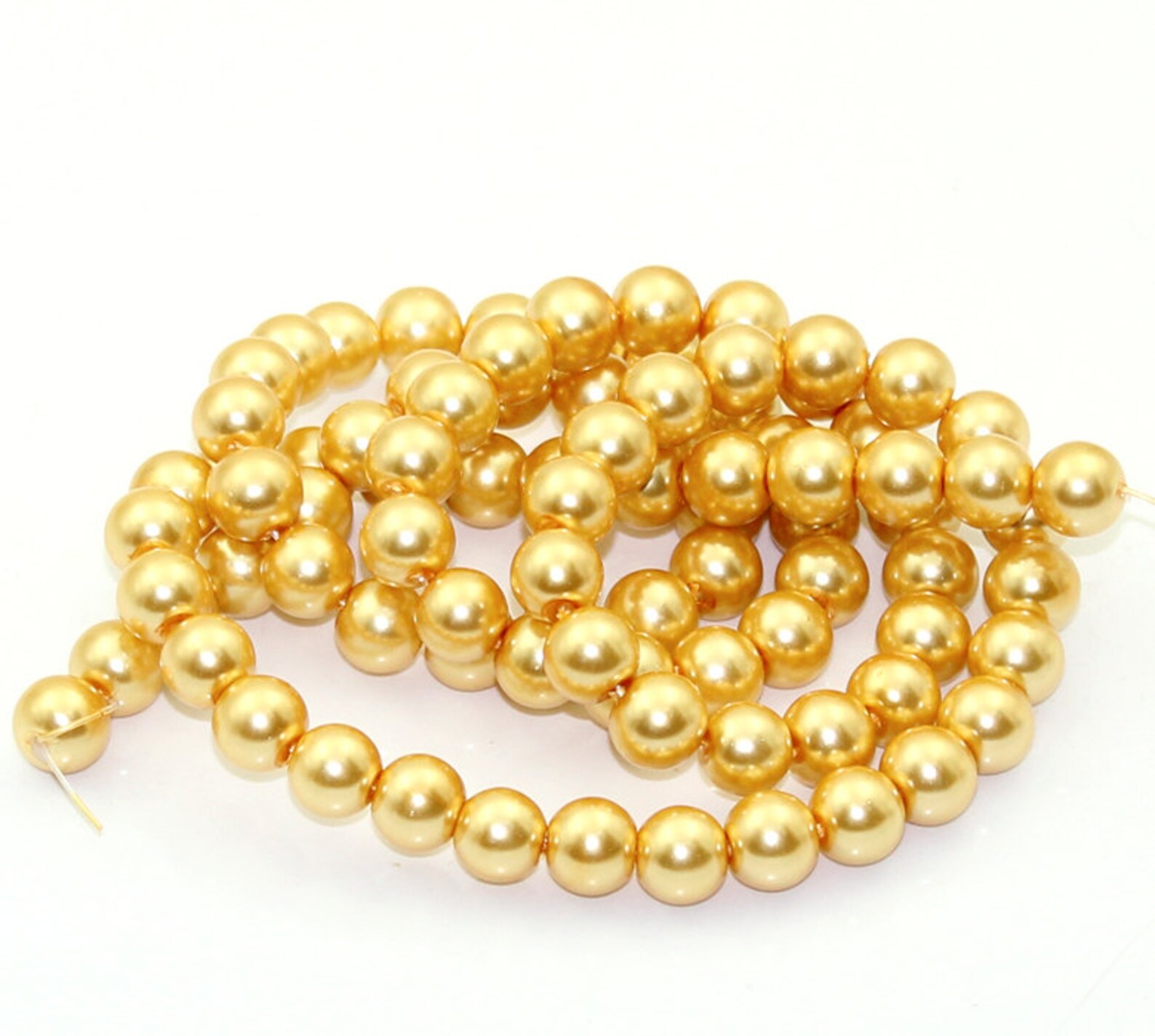 10mm YELLOW HONEYSUCKLE Round Glass Pearls 40 Beads Bgl0468 - Etsy