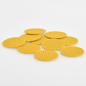 10 YELLOW Flat Round Charms, Perforated Filigree Findings 25mm, Chs5868 ...