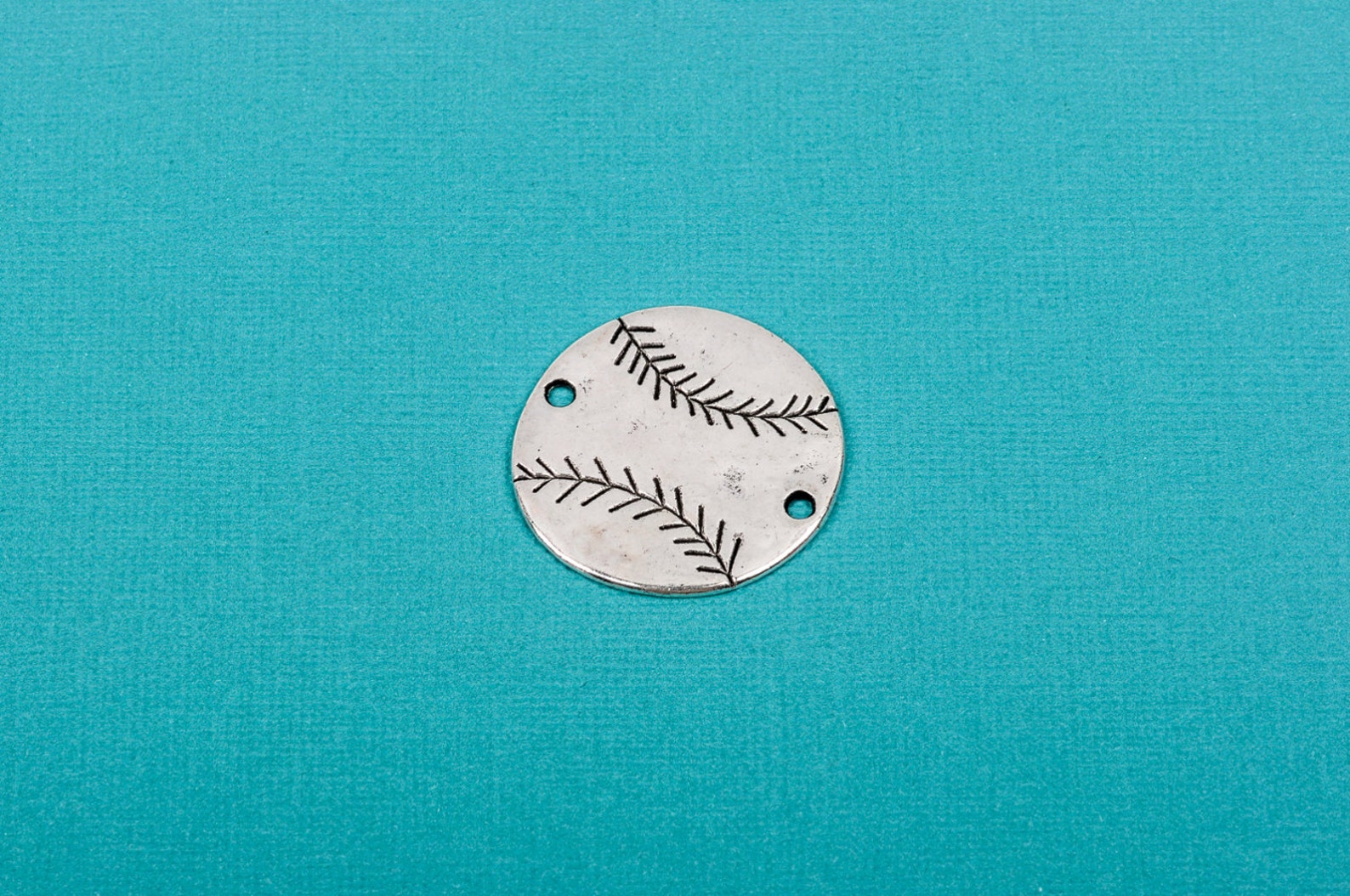 4 Silver Oxidized BASEBALL Connector Link Charms Stamping - Etsy