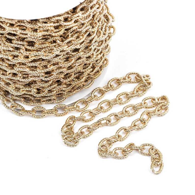 1 Yard Gold Plated Cable Chain, Oval Links Are 9x6mm Unsoldered, Rope ...