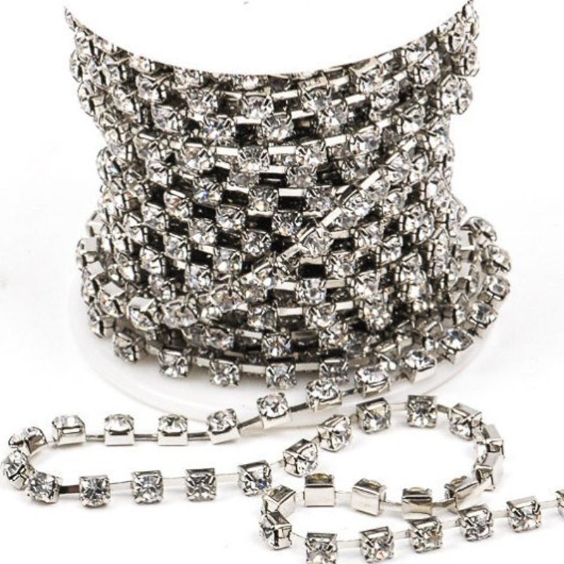 Rhinestone Cup Chain - Etsy