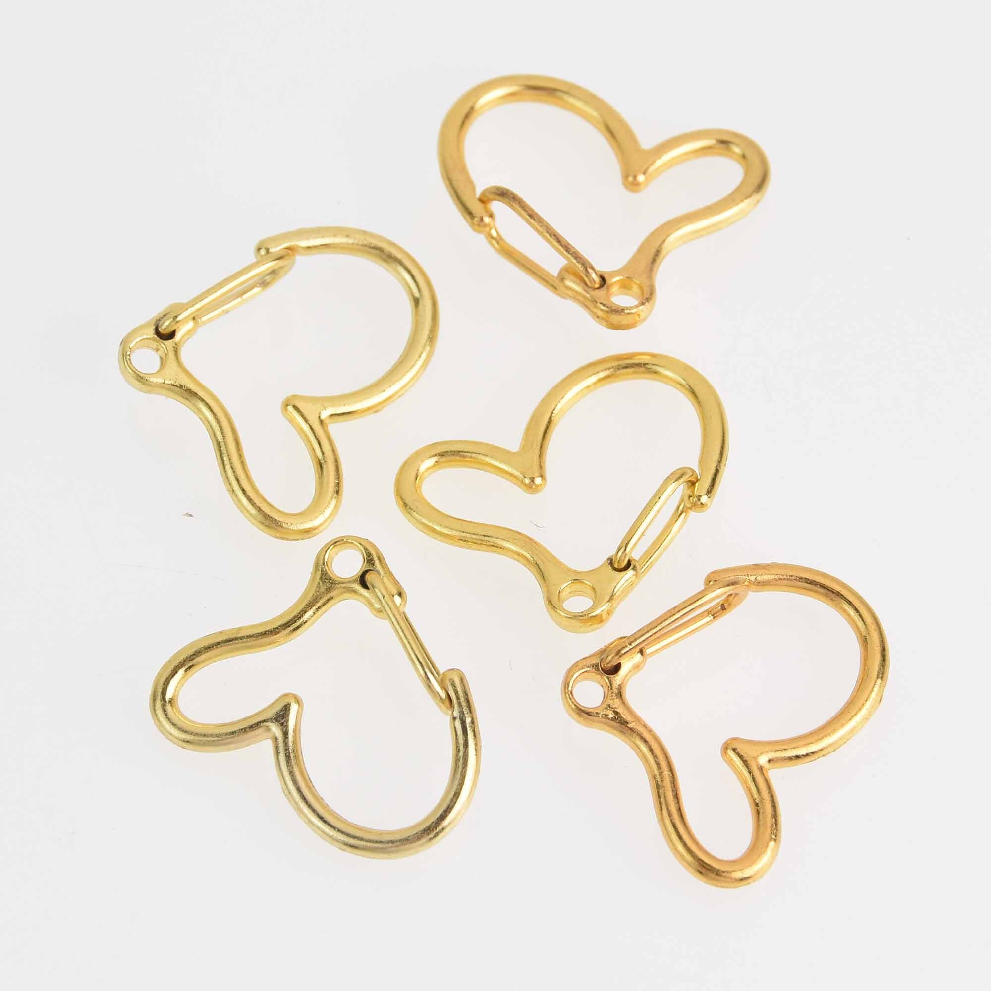 5 Gold Key Chain Clasps With Heart Fcl0435 | Etsy Australia