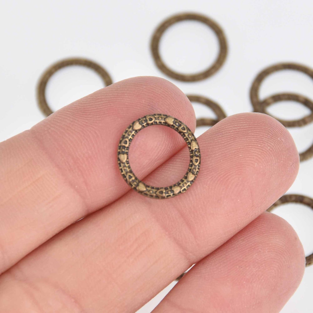 20 Bronze Round ROPE RING Connectors 14mm Chs7669 - Etsy