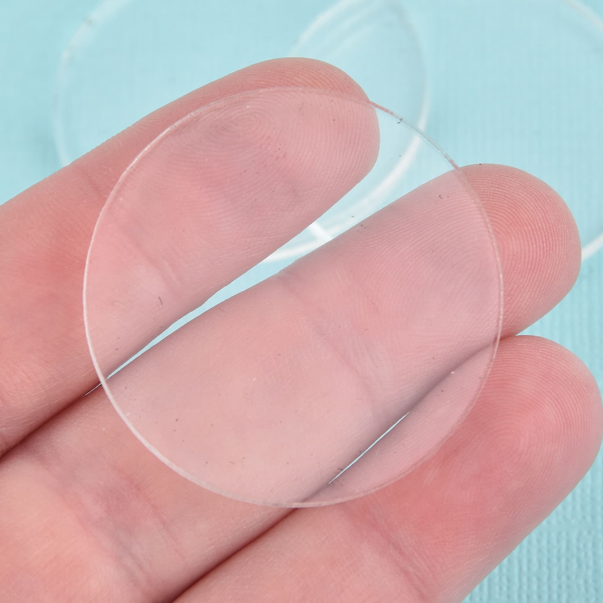 10 Clear Charm Blanks, 1.5