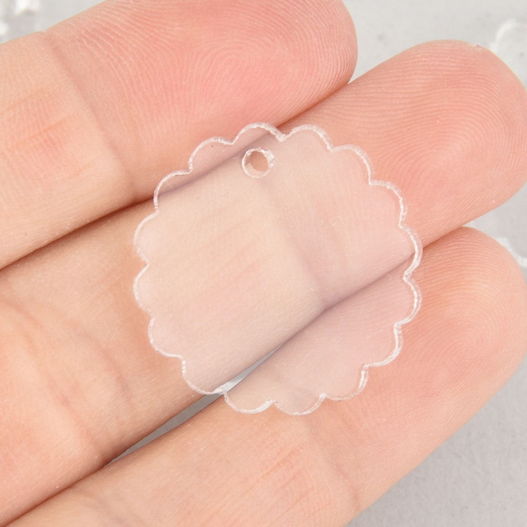 10 Flower Blank Charms 1" Clear Laser Cut Acrylic Lca0782a - Etsy
