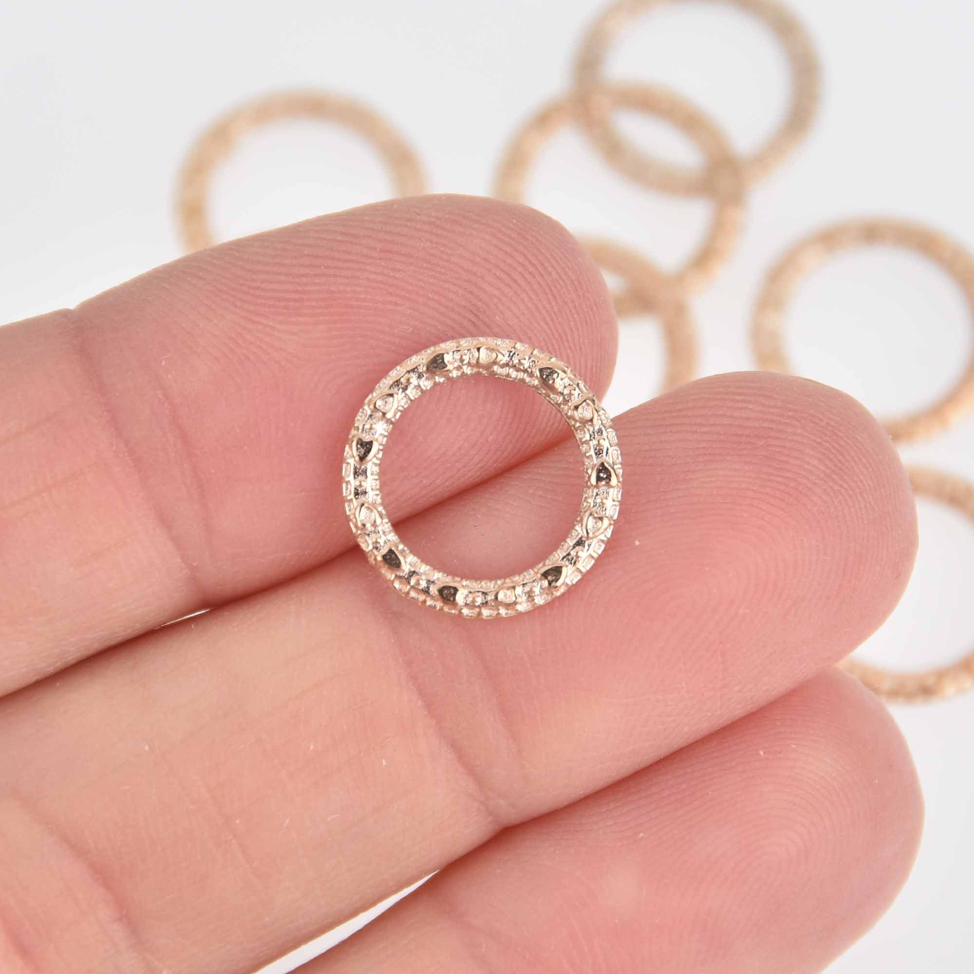 20 Light Gold Round ROPE RING Connectors, 14mm Chs7671 - Etsy