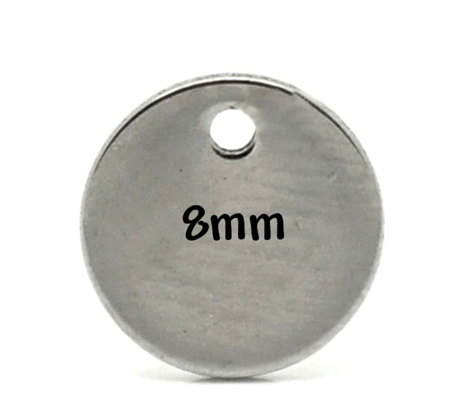 10 Stainless Steel Metal Stamping Blanks Charms ( 8mm ), Small ROUND ...