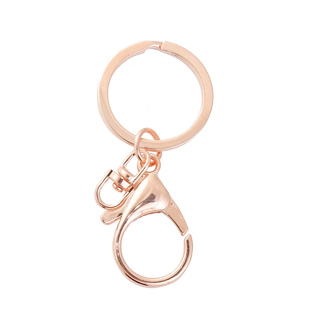 5 Large Rose Gold Keychains With Clasp, Lobster Clasp, Swivel Key Chain ...