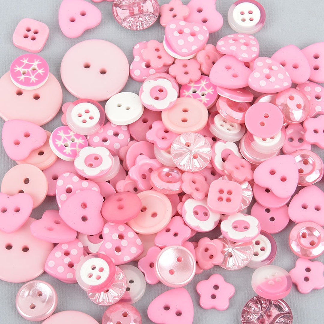 50 Grams LIGHT PINK Buttons Mixed Styles and Sizes But0280 - Etsy