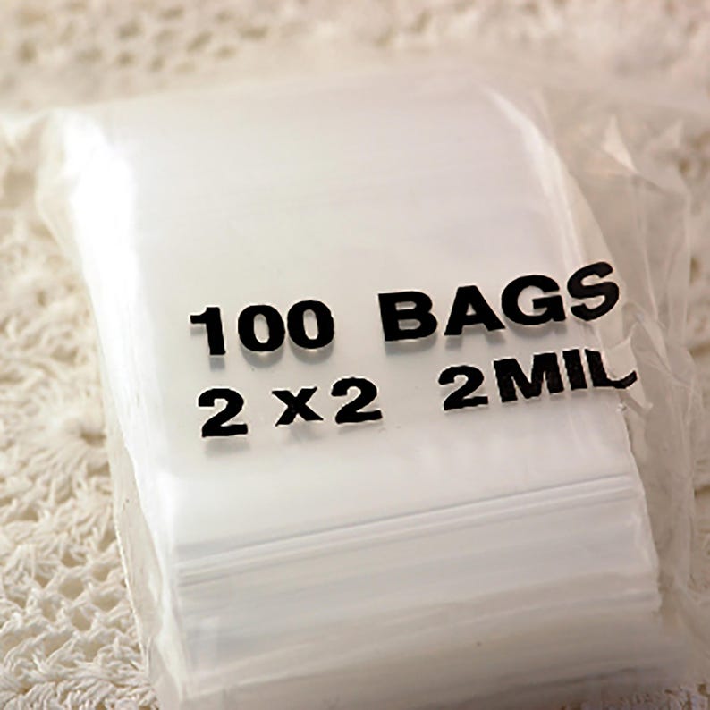 100 Zipper Lock Resealable Baggies 2x2 Inches, 2 Mil Bags, Bag0040a - Etsy