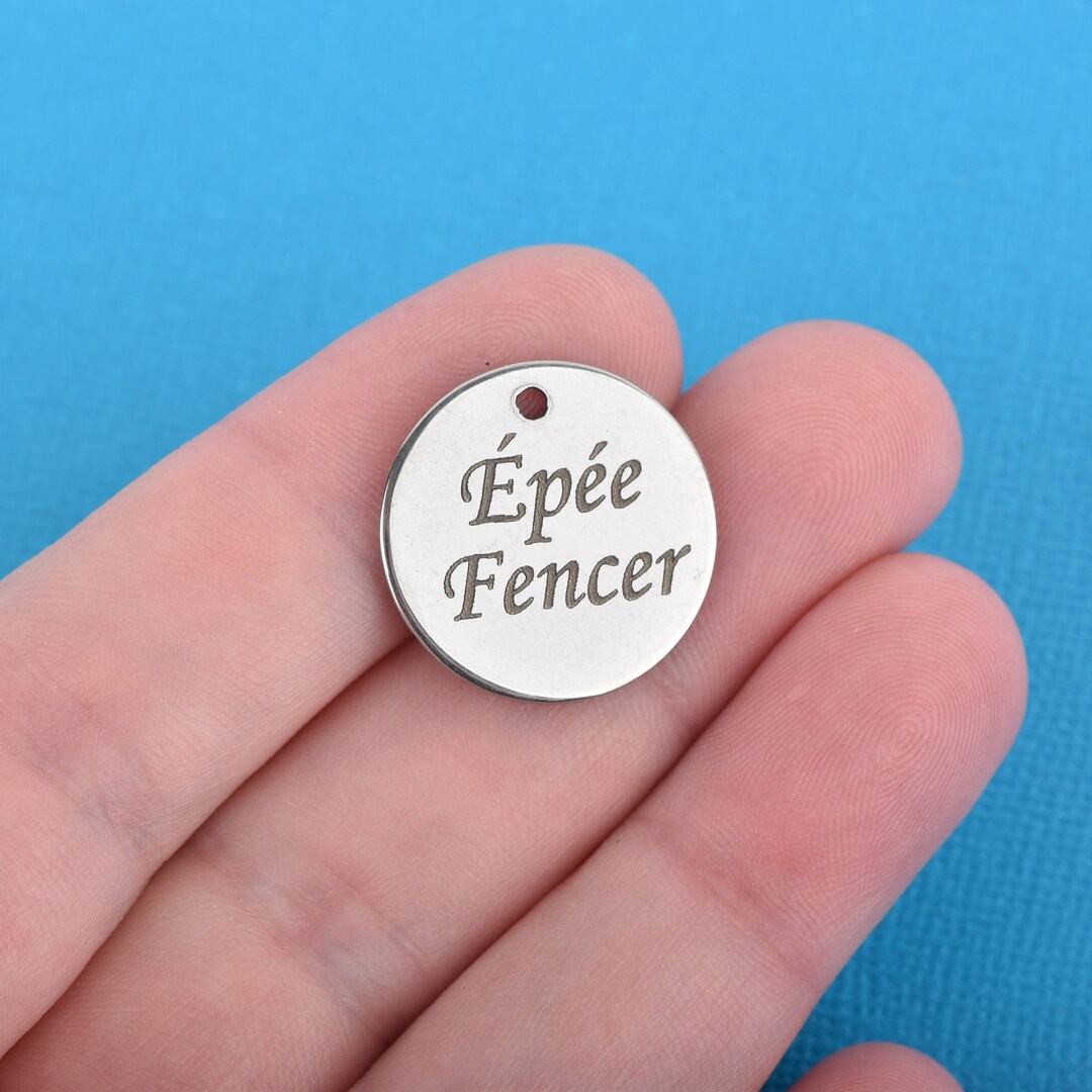 5 EPEE FENCER Charms, Stainless Steel Quote Charms, Fencing Charms ...