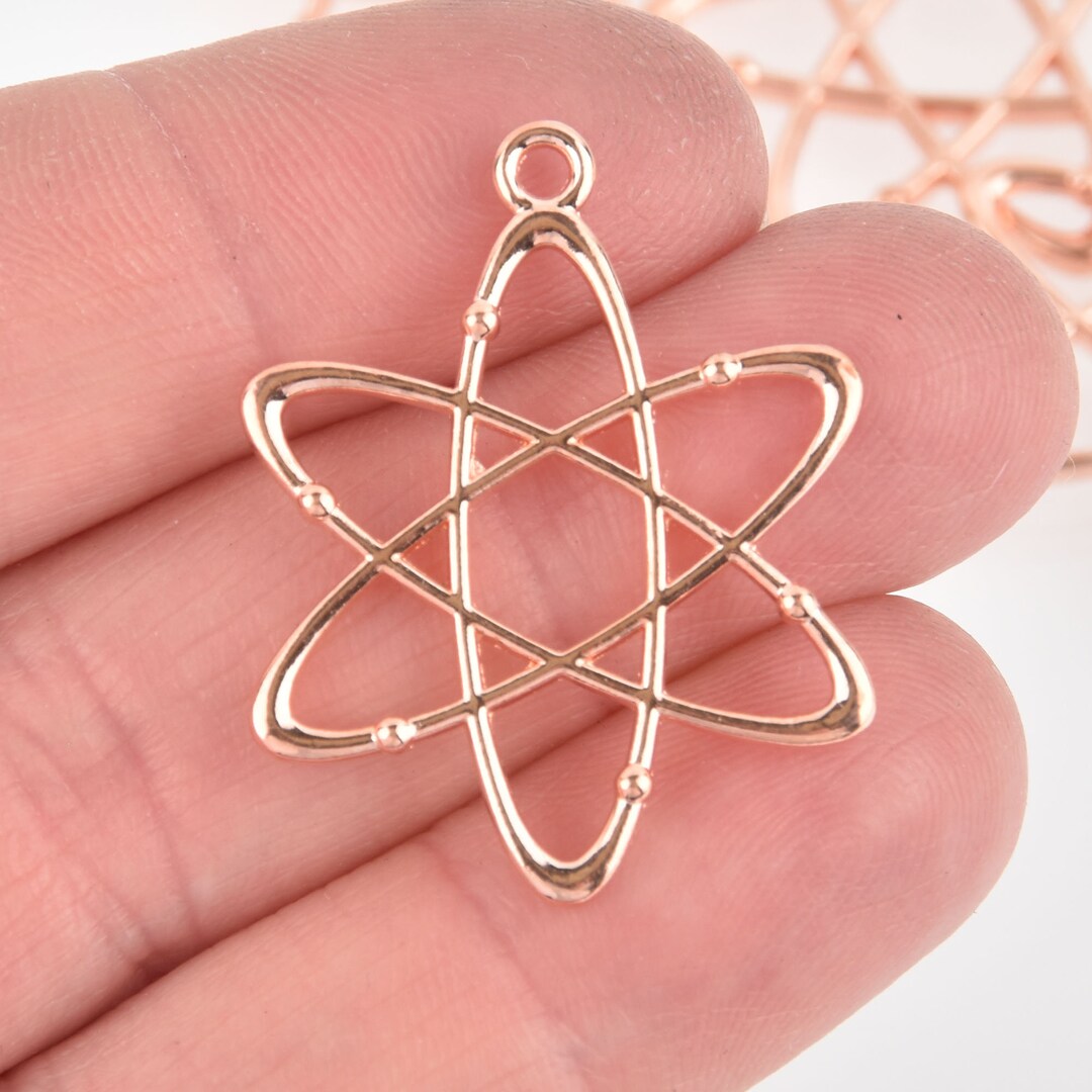 5 ATOM Molecule Chemistry Charms, Rose Gold Charms, Atomic Energy ...