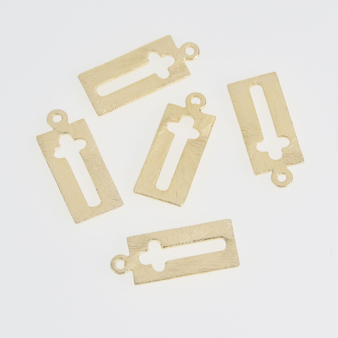 2 Gold Cross Charms Brushed Texture 27mm Chs7078 - Etsy