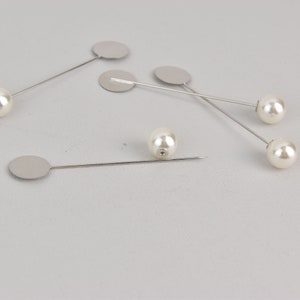 5 Pearl Stick Pins, Brooch Pins, Fits 15mm Round Pad, Fin1056 - Etsy