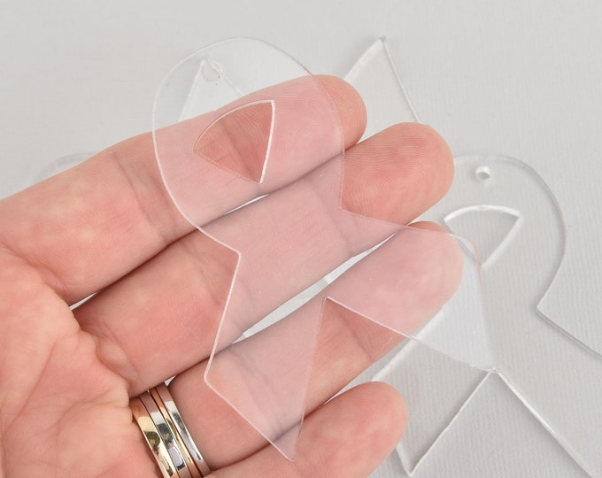 25 Pcs of Clear Acrylic Shape With Hole, Clear Acrylic Keychain Blanks ...