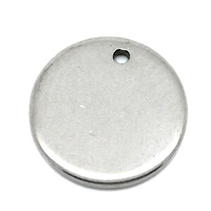 10 Stainless Steel Metal Stamping Blanks Charms ( 10mm ), Small ROUND ...