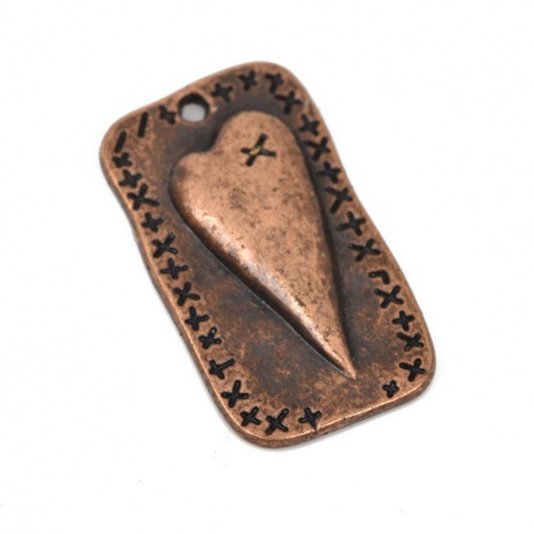 10 MENDED HEART Charm Pendants, Copper Metal, Broken Heart Charms ...