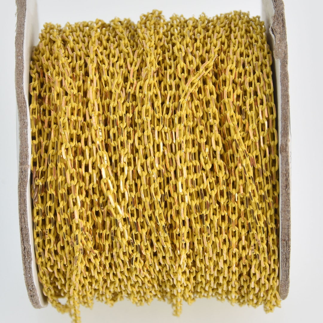 1 Yard Yellow Diamond Cut Cable Link Chain Fch1184a - Etsy