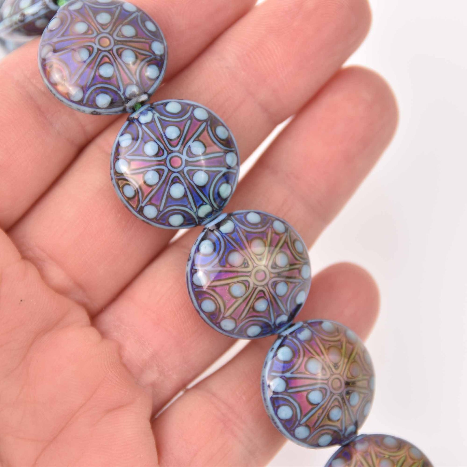 22mm Mood Beads Puffed Coin Star Gazer X4 Beads Bme0688 - Etsy