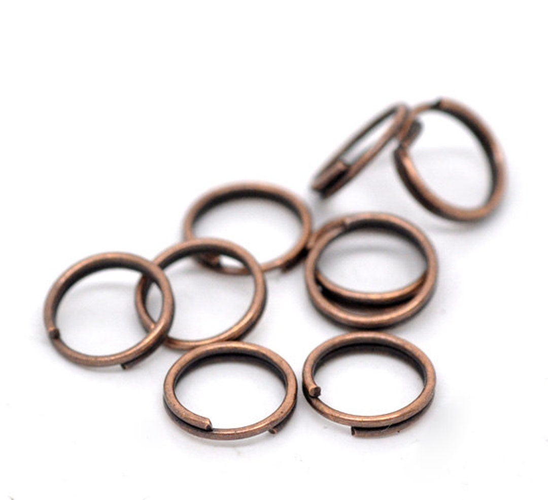 50 Copper Plated Double Loops Split Rings Open Jump Rings . 8mm ...