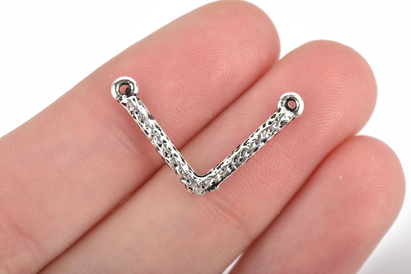 10 Chevron Metal Bar Connectors Antique Silver Metal 25mm - Etsy