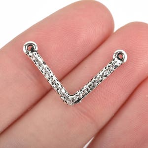 10 Chevron Metal Bar Connectors, Antique Silver Metal, 25mm Across ...
