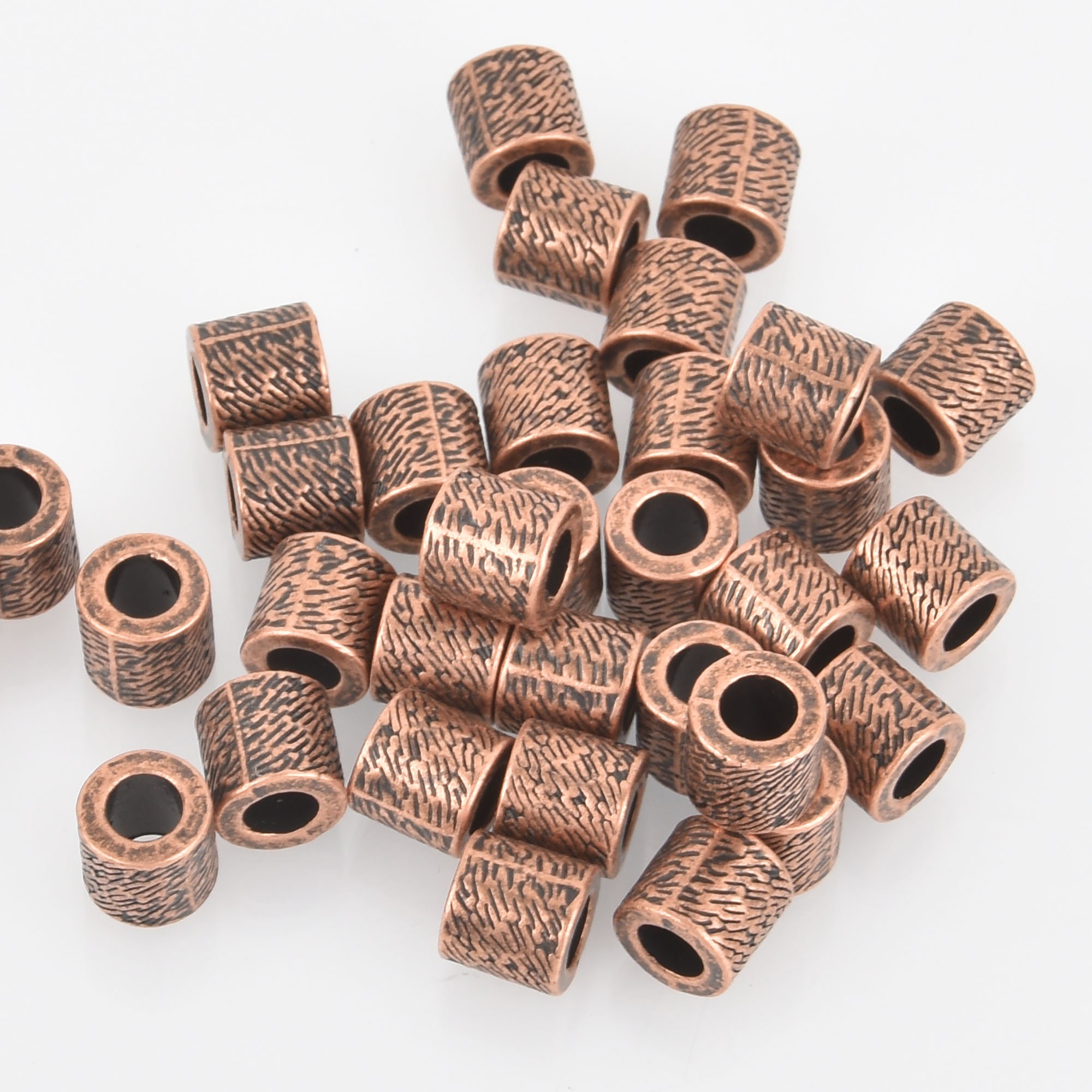 10 Copper Barrel Metal Beads Spacer Beads 8mm Bme0507 - Etsy