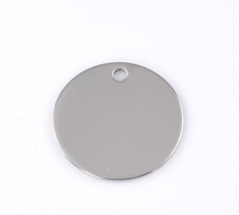 5 LARGE Stainless Steel Metal Stamping Blanks Charms ( 30mm, 1-1/8 ...