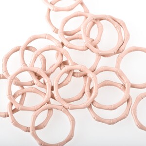 10 Washer Ring Charms, Connector Charms, LIGHT PINK Enamel, Bamboo ...