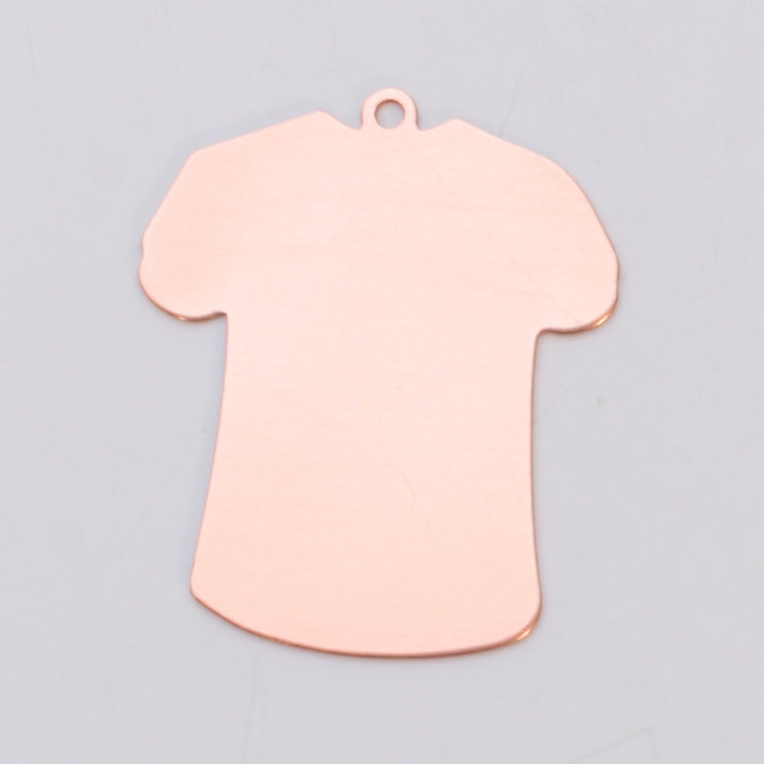 6 LARGE COPPER T-shirt Design Metal Stamping Blanks, 24 Gauge . MSB0068 ...