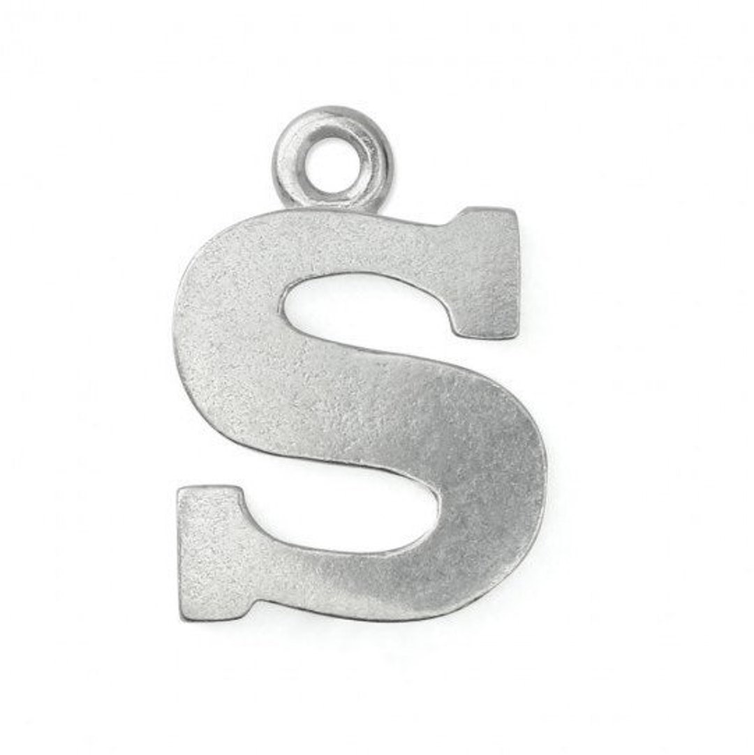 2 Letter S Pewter Stamping Blank Charms, Uppercase Alphabet Letter ...